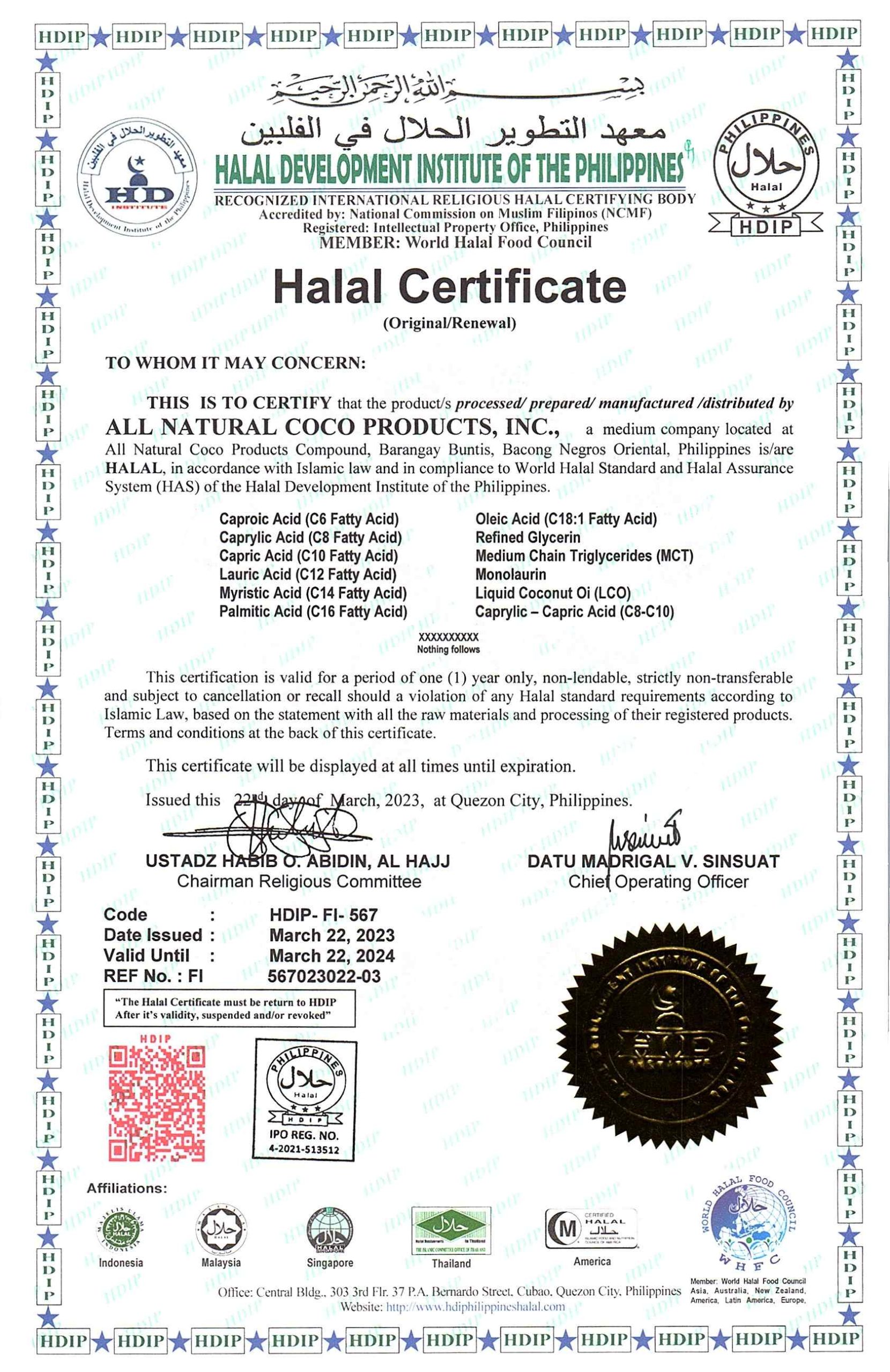 C16 Palmitic Acid - All Natural Coco Products, Inc.