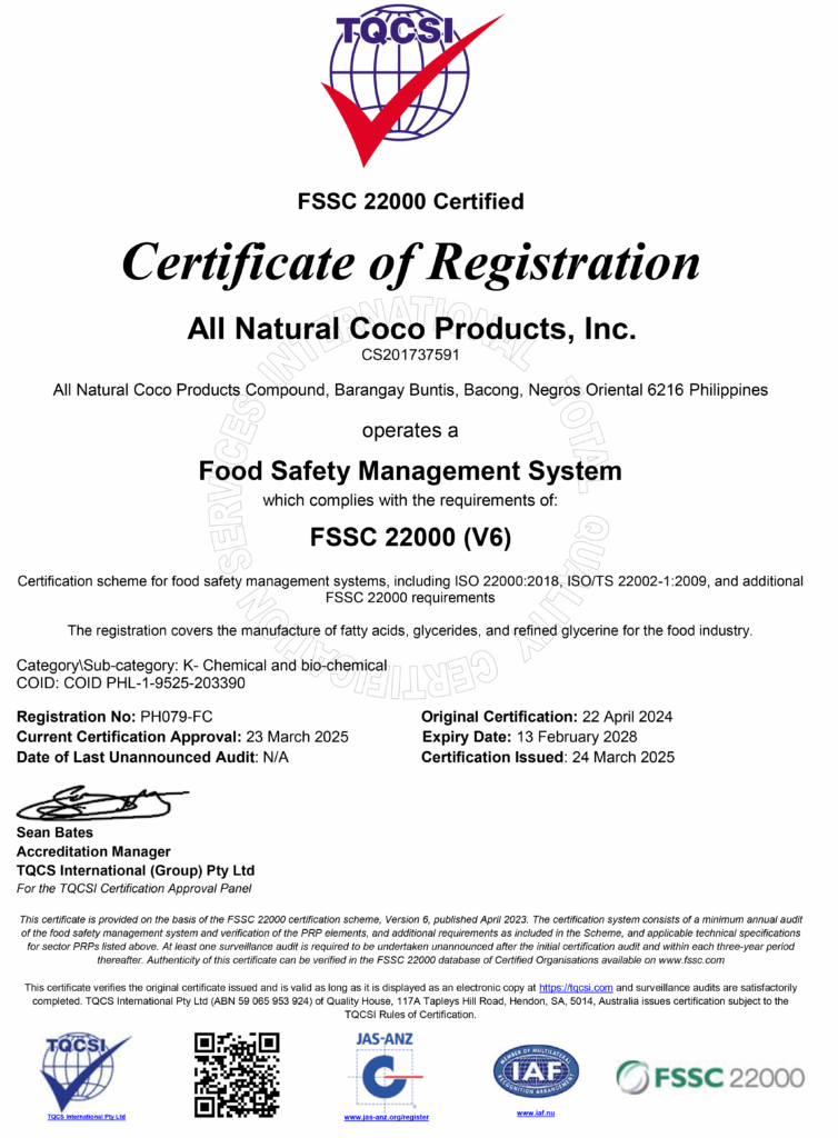 C8-C10 Caprylic-Capric Acid - All Natural Coco Products, Inc.